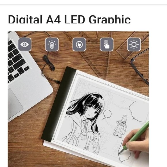 TikTek | Other | Nib Tiktek Digital A4 Led Graphic Tablet Drawing Pad ...